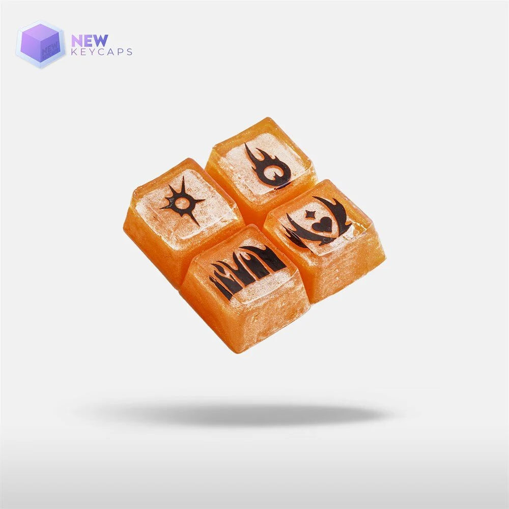 Valorant Phoenix Tuşları Q-E-X-C Mekanik Klavye Tuşu Artisan Keycaps